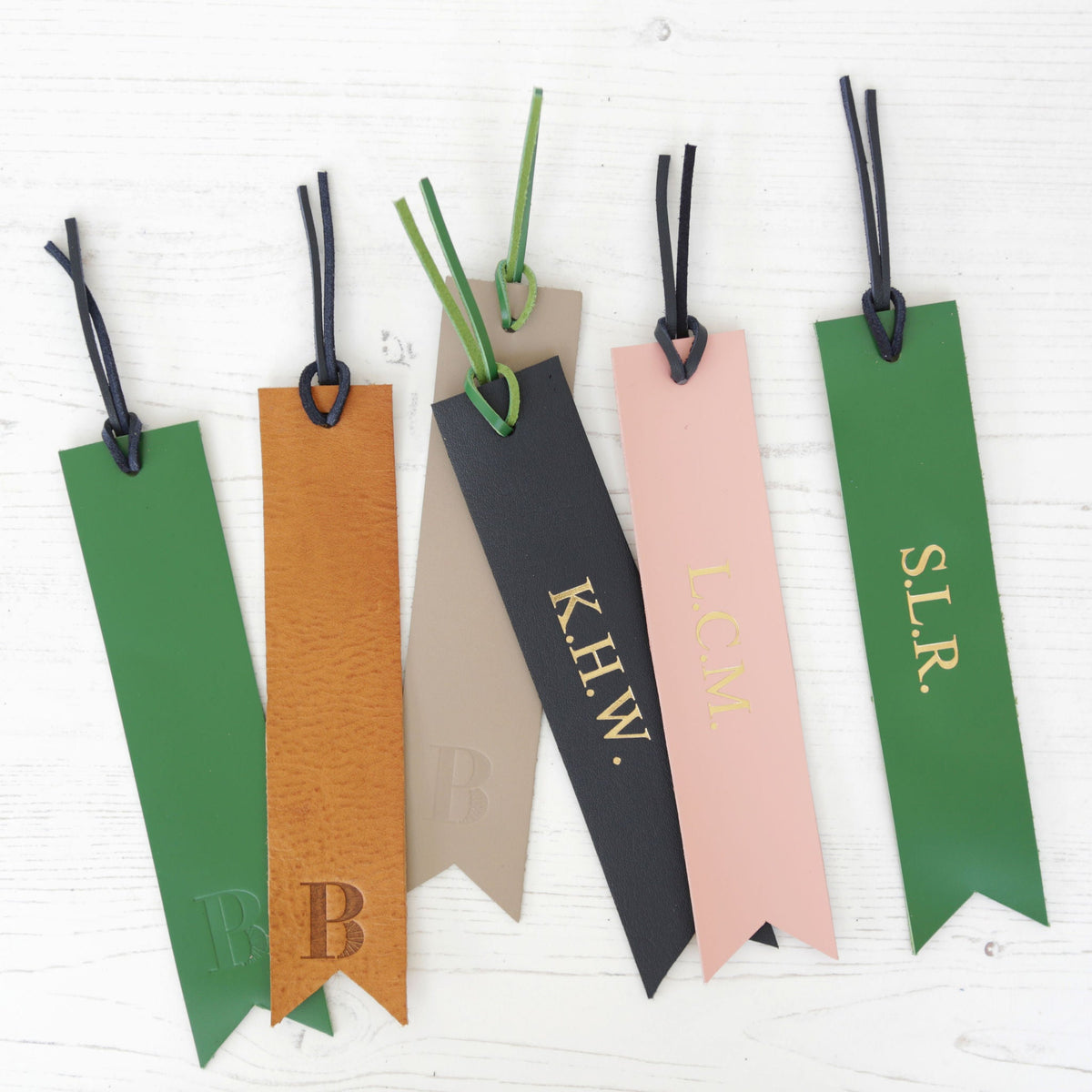 Aqua Blue Personalised Leather Bookmark | Pedal & Brass